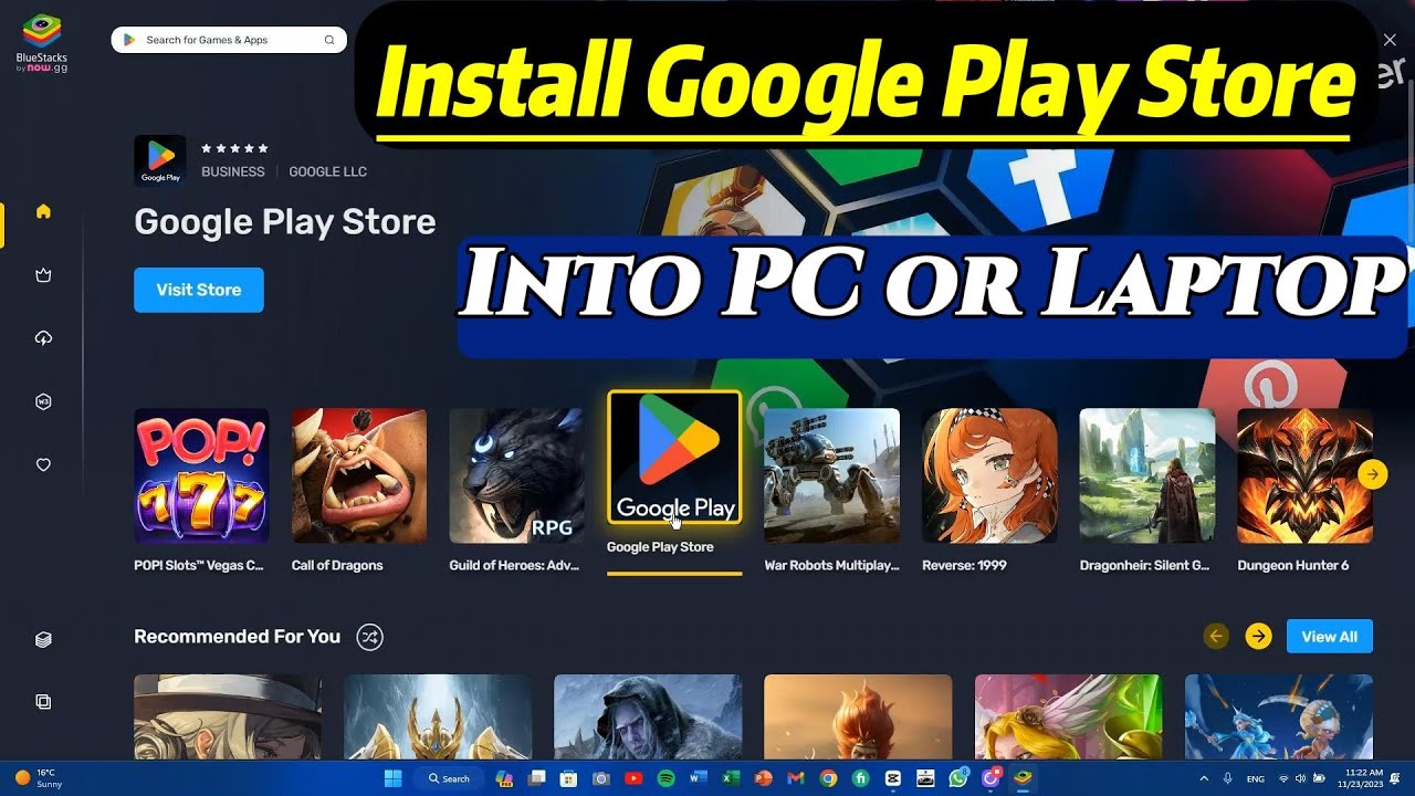 How to Install Google Play Store on PC or Laptop | How to Download and ...