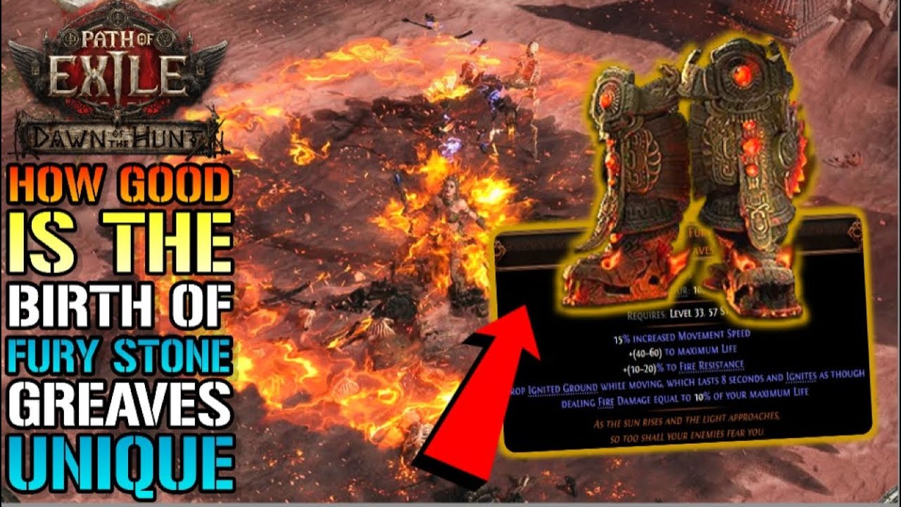 Path Of Exile 2: "Birth Of Fury Stone Greaves" How Good Is This Unique ...