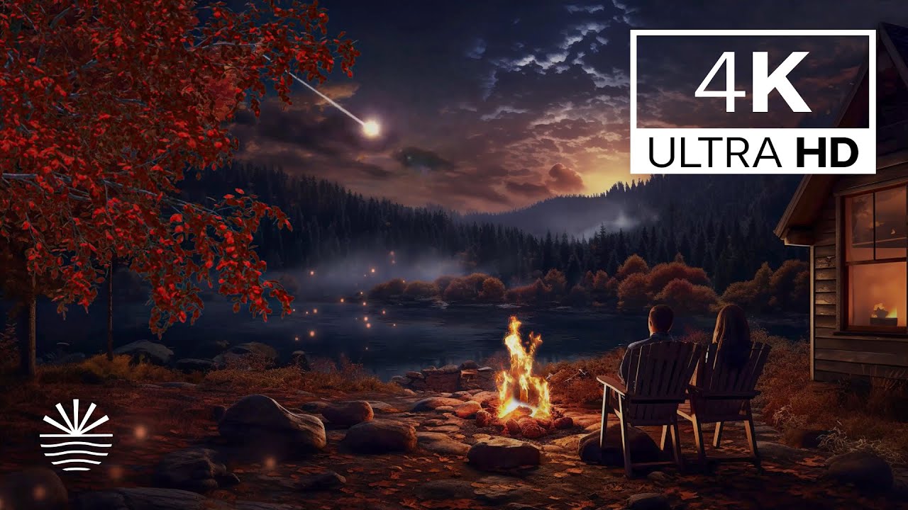 Cozy Fall Ambience, Crackling Fireside Romance, Relaxing Forest Sounds ...