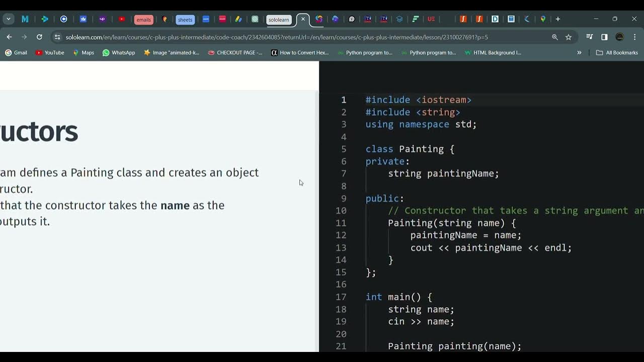 07 Constructors C Intermediate Sololearn Youtube