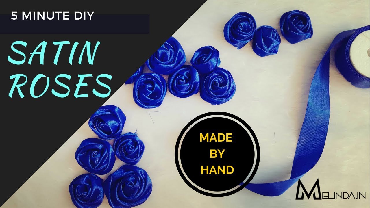 How to make Satin rose | 5 minute DIY | DIY satin ribbon flowers - YouTube