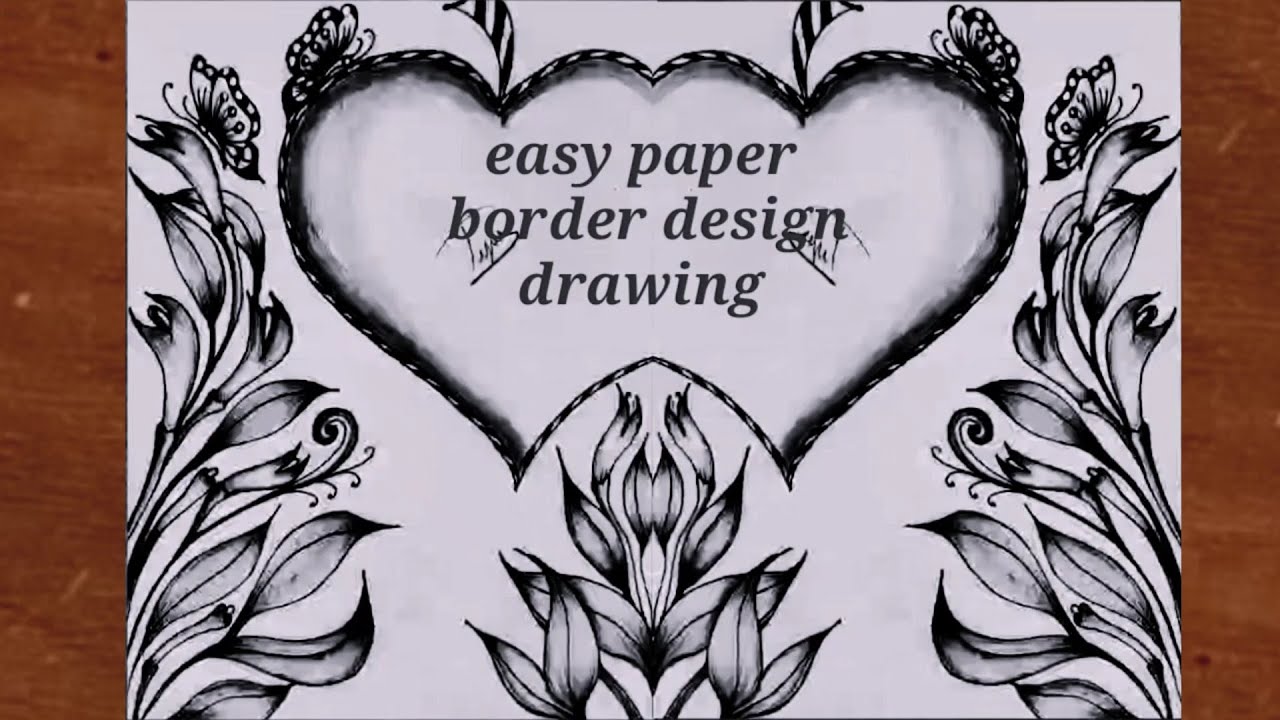 easy paper border design drawing || project work design || file design ...