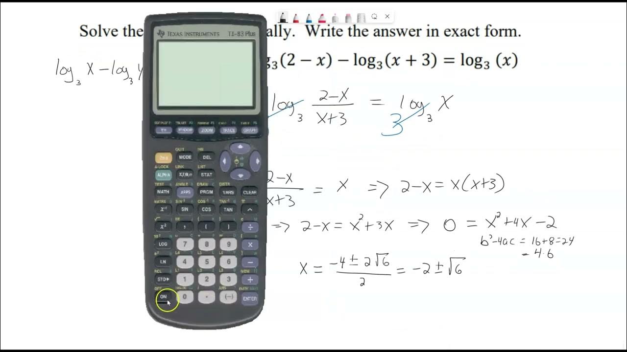 CA Solve a Logarithmic Equation with Multiple Logs and an Extraneous Solution - YouTube