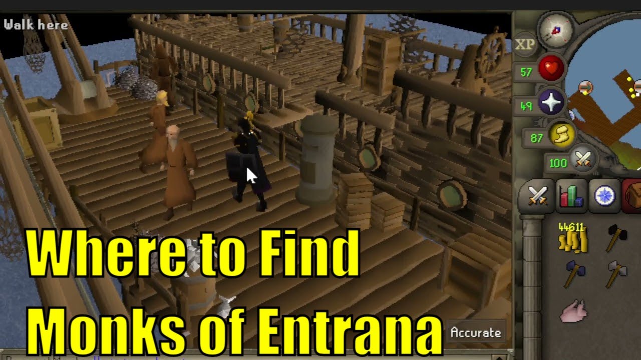 Where to Find Monks of Entrana in OSRS - YouTube