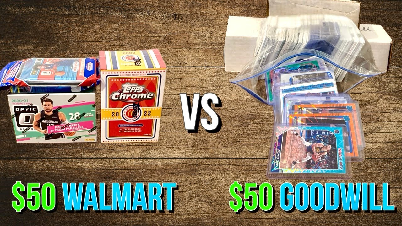 $50 GOODWILL SPORTS CARDS COLLECTION VS $50 RETAIL BOXES! - YouTube