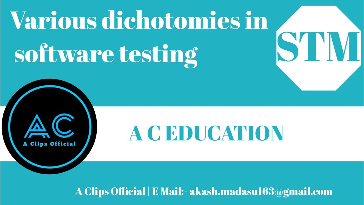 Various Dichotomies In Software Testing STM A C EDUCATION 11 YouTube Various Dichotomies In Software Testing STM A C EDUCATION 11 YouTube
