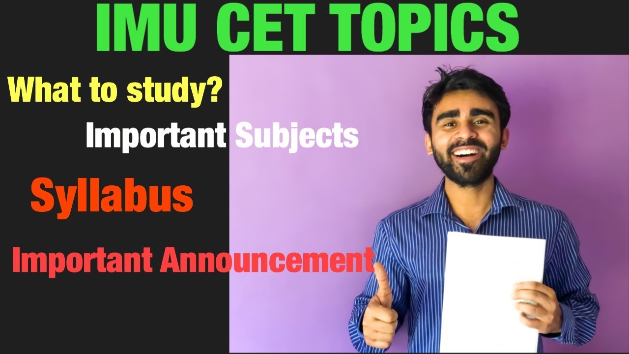 IMU CET Exam Syllabus Preparation YouTube imu-cet-exam-syllabus-preparation-youtube