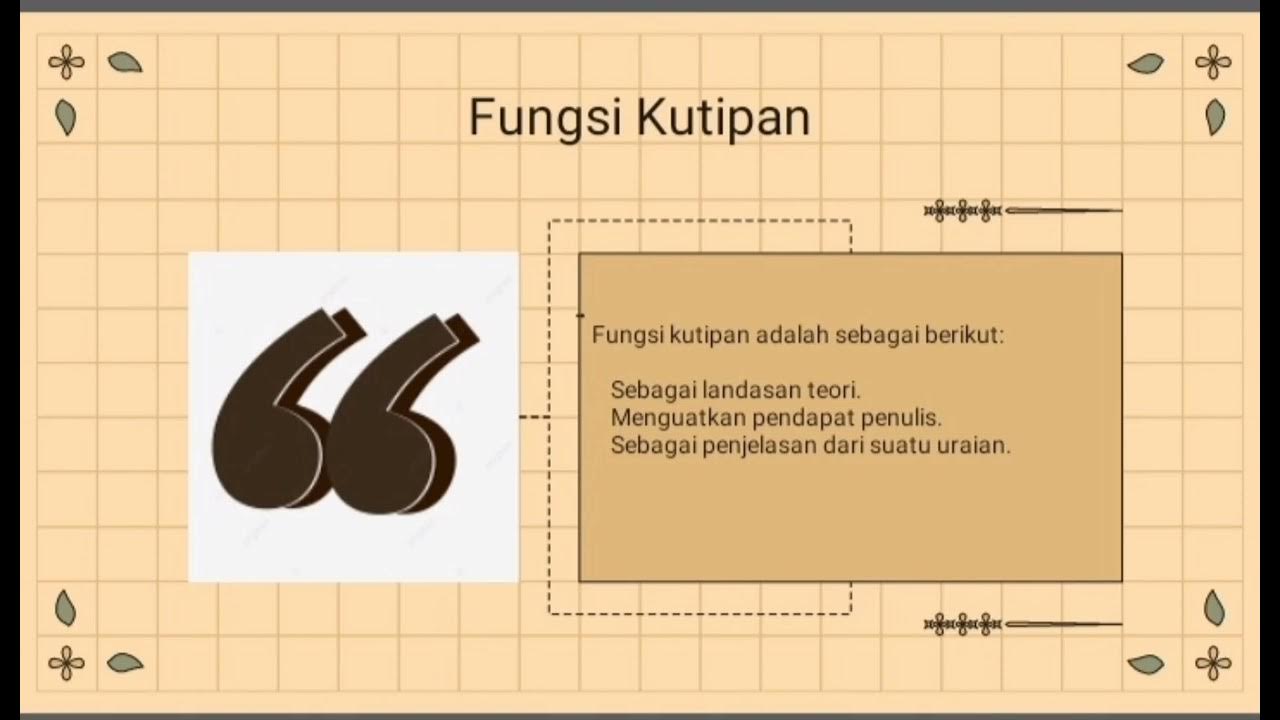 TUGAS KELOMPOK 5 (Teknik Penulisan Kutipan Dan Menyuisun Daftar Pustaka) - YouTube