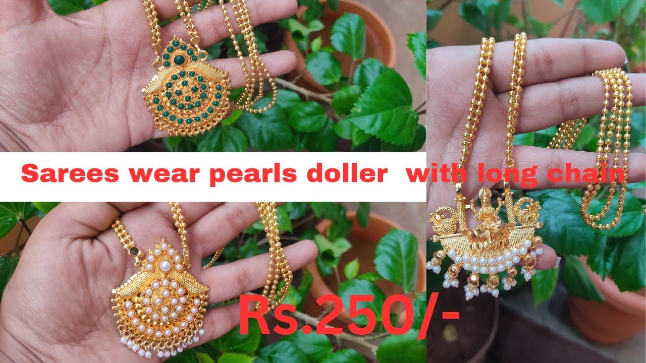Sarees wear pearl doller with long chain necklace - Rs.250/- #necklace ...