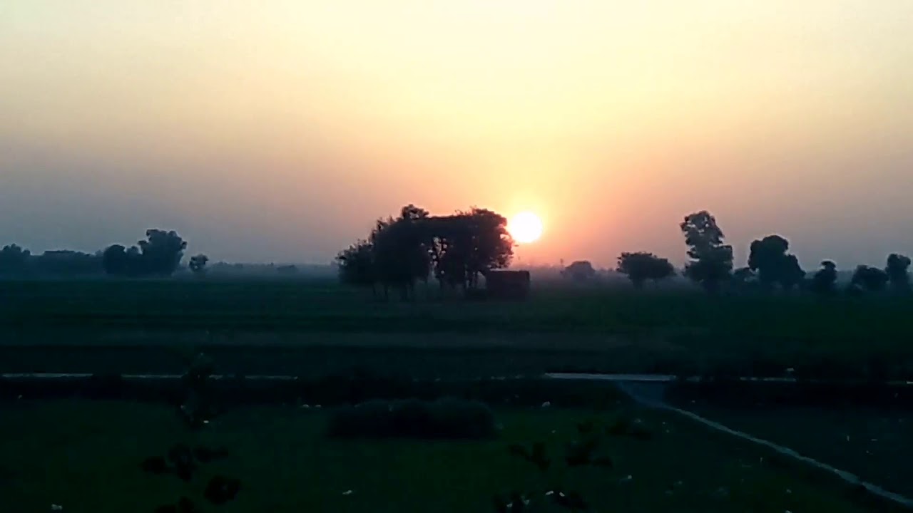 sunset beautiful scene in village - YouTube