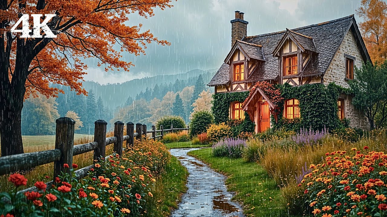 Rustic Cottage Ambience | Find Inner Peace with Calming Rainfall ...