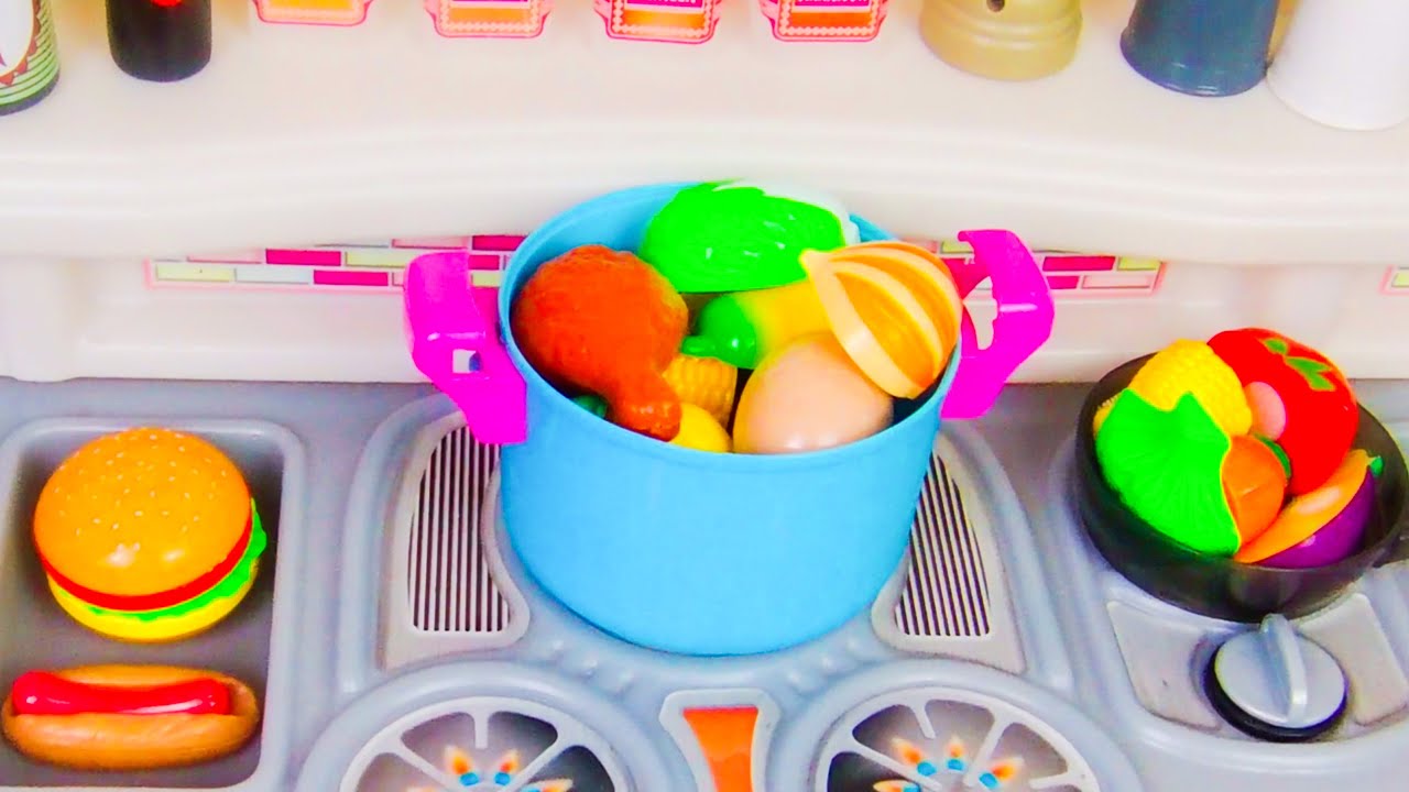 Pretend Play with Toy Kitchen Cooking | Preschool Toddler Learning ...