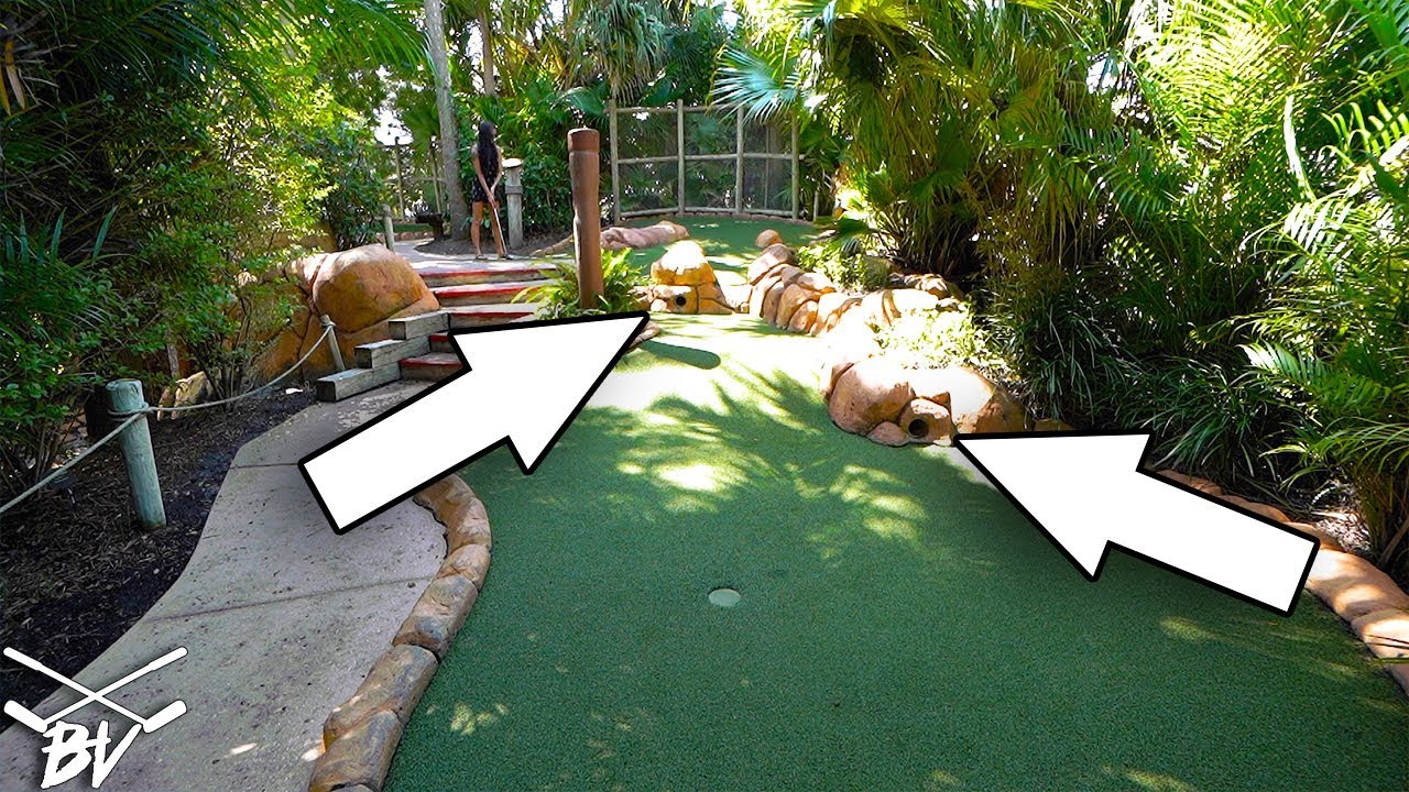 LUCKY MINI GOLF HOLE IN ONE AND CRAZY SHOTS AT FUN MINI GOLF COURSE ...