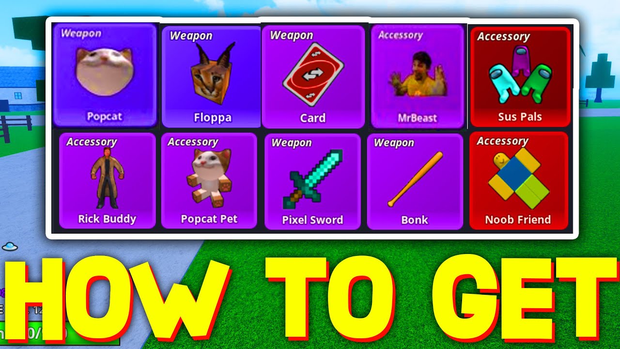 HOW TO GET ALL NEW WEAPONS & ACCESSORIES in MEME SEA! ROBLOX - YouTube