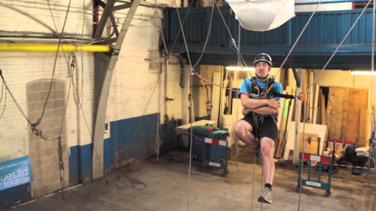 Rope access Ice Bag Splash - YouTube