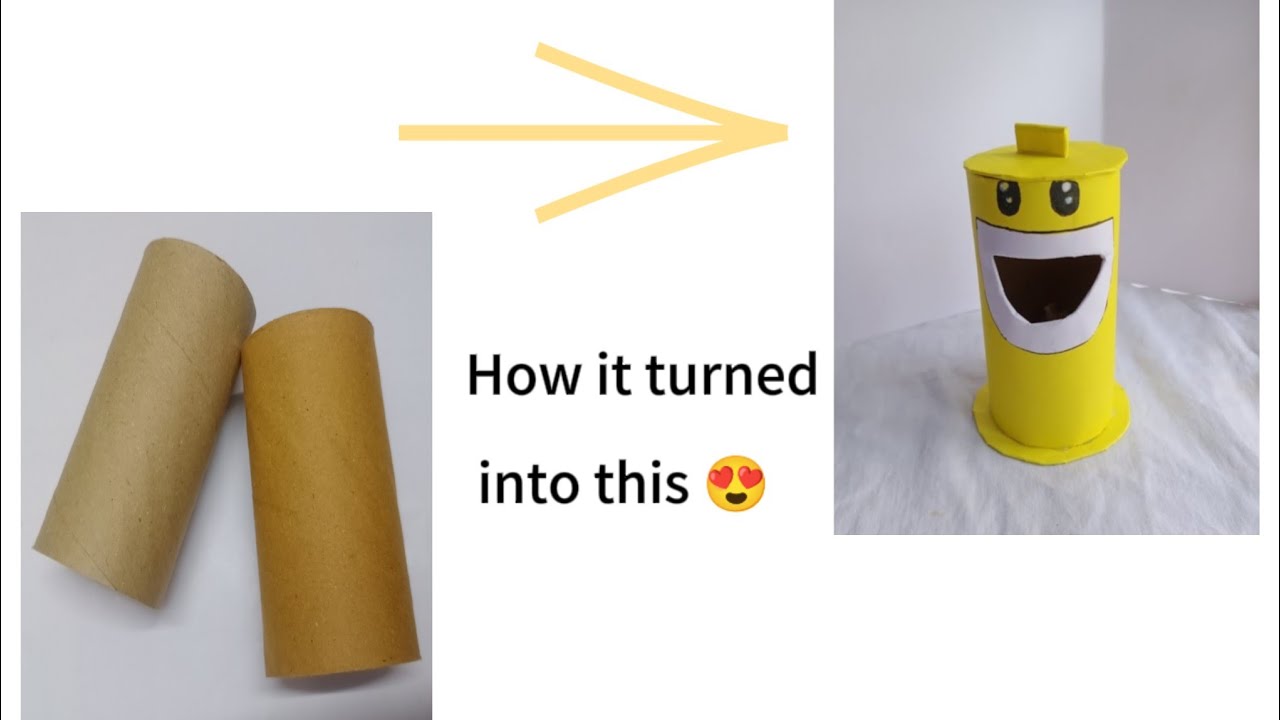 How to make mini trash can for desk || Tissue roll craft idea || Easy ...