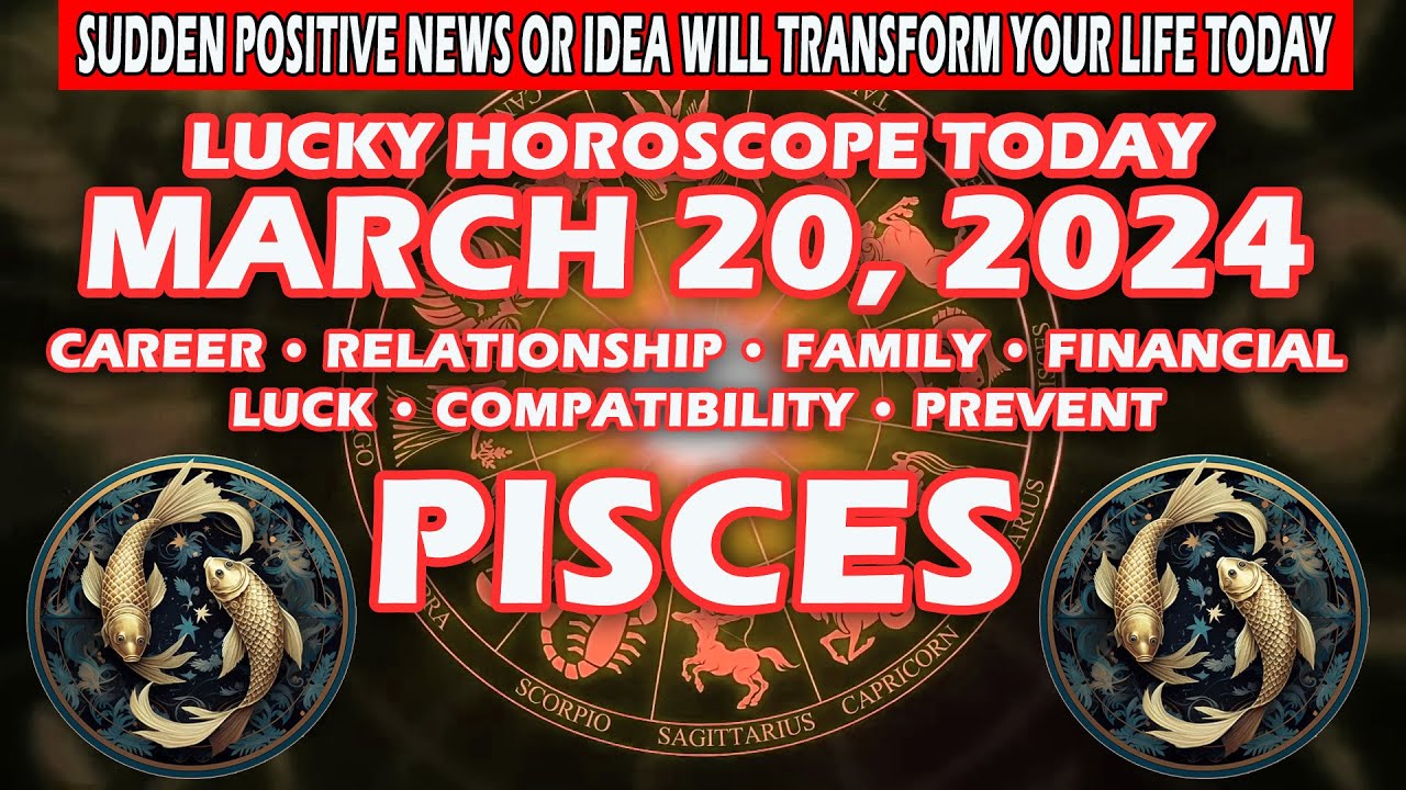 Pisces ♓🤩💖SUDDEN POSITIVE NEWS OR IDEA WILL TRANSFORM YOUR LIFE TODAY😃💸 ...