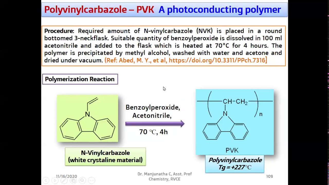 Photoconducting polymer: Polyvinylcarbazole - YouTube