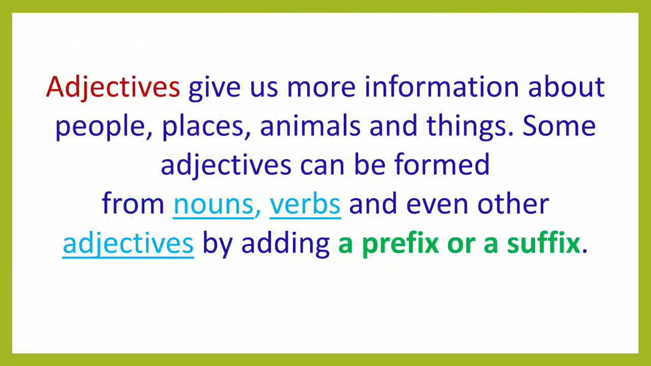 Formation of Adjectives - YouTube