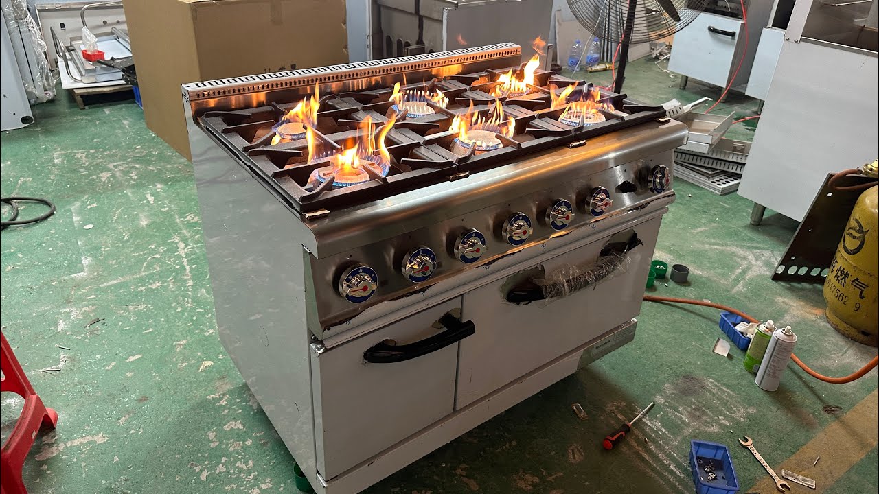 gas Europe burner stove with oven is in testing #gas stove - YouTube
