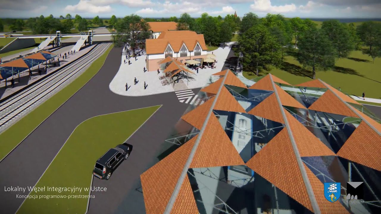 ANIMACJA 3D projektu Lokalnego węzła integracyjnego w Ustce, dworzec ...