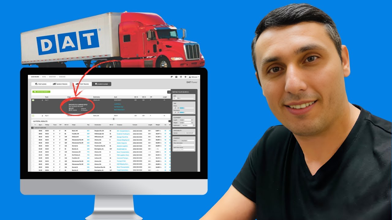 Live Load Search On The DAT Load Board - YouTube