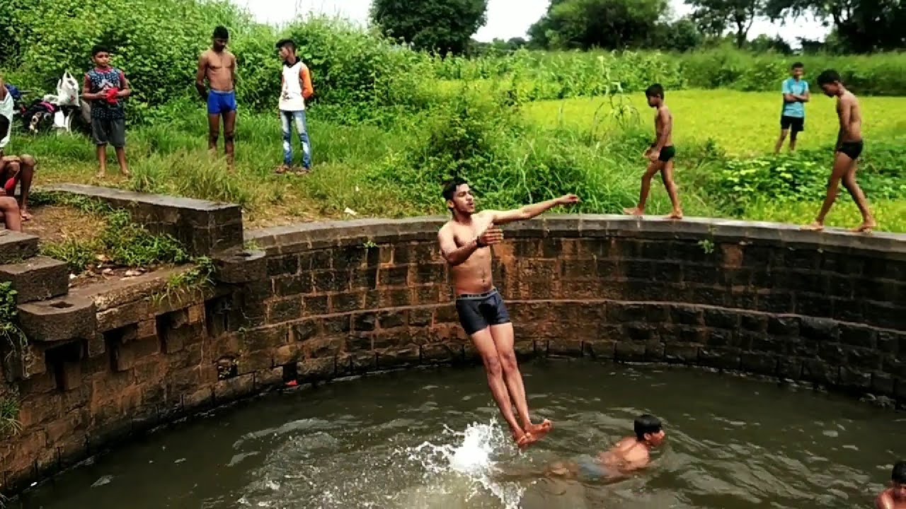 || Desi Boys Swimming Enjoyment in Village Swimming pool || Swimming ...