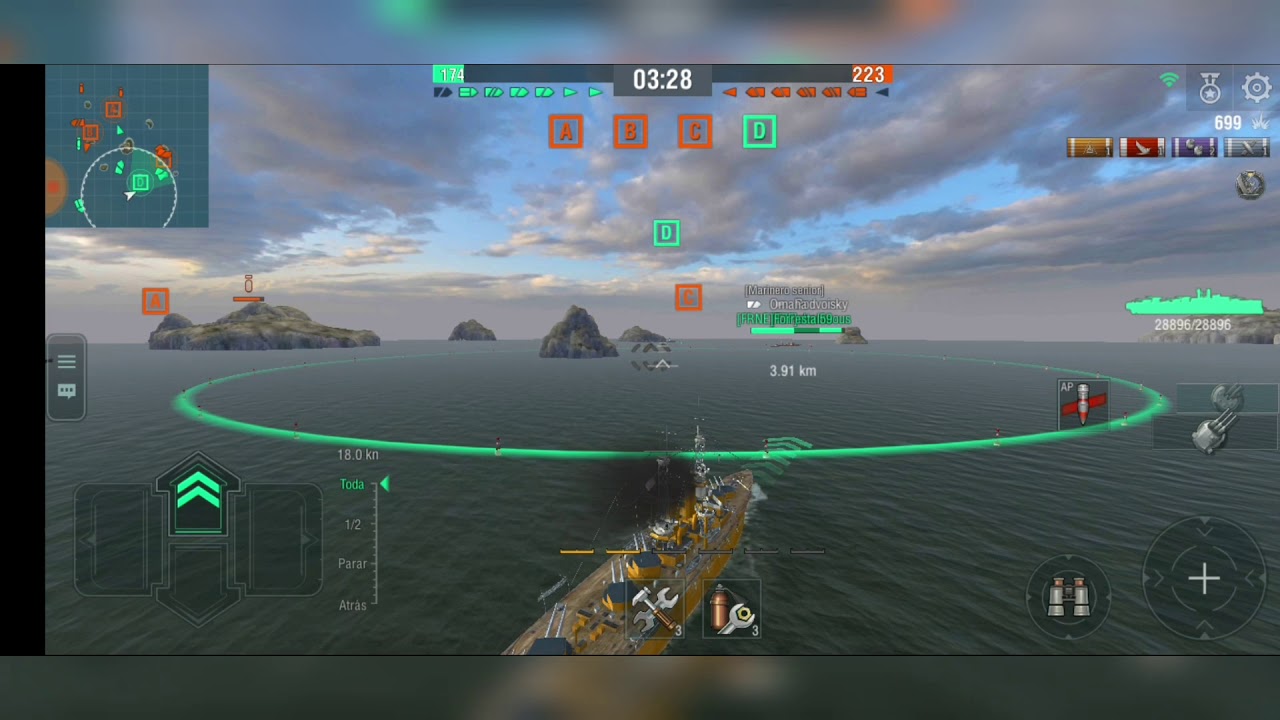 World of warships mobile #1 acorazado - YouTube
