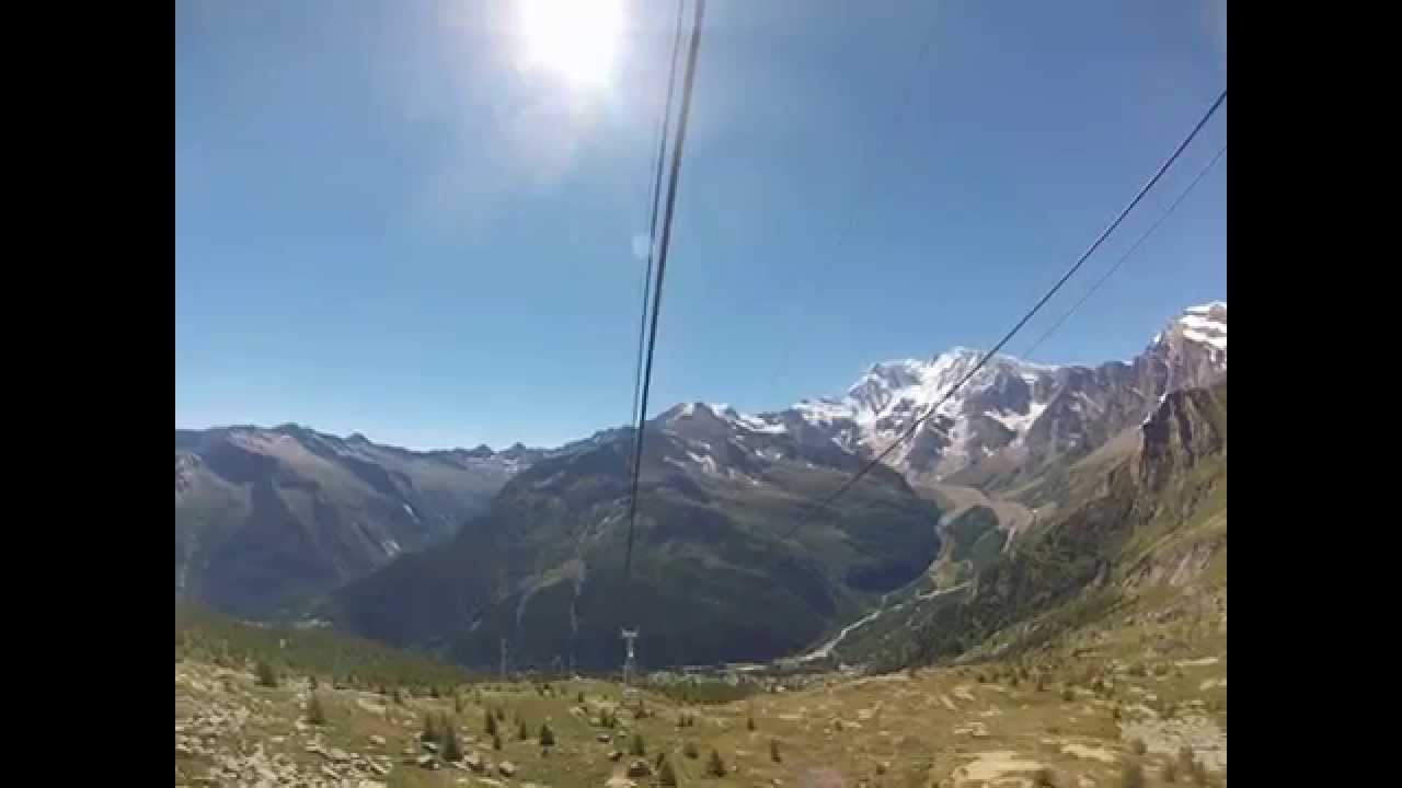 (fast motion 200%) Funivia del Monte Rosa da Macugnaga a Monte Moro ...