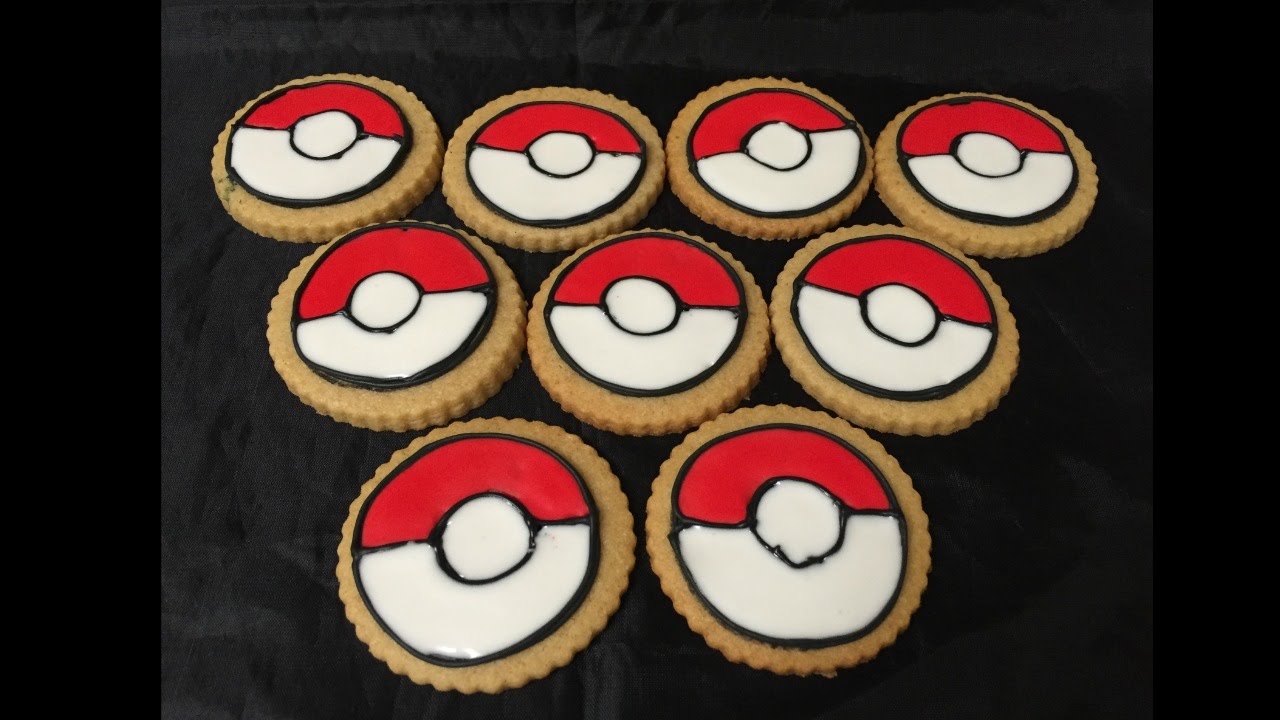Pokemon Go (Pokeballs) Decorated Cookies - YouTube