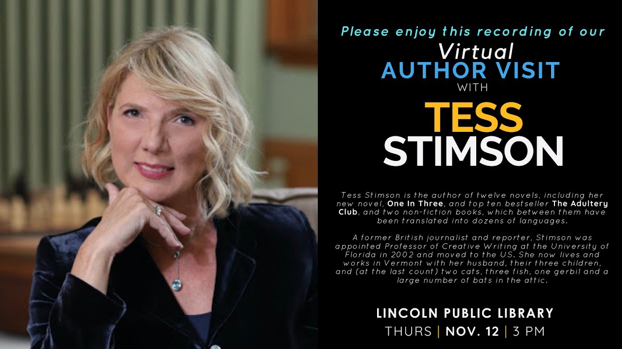 Virtual Author Visit:Tess Stimson at the Lincoln Public Library - YouTube
