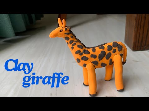 How To Make a Clay Giraffe - Quick and Easy#craft #animals #easy