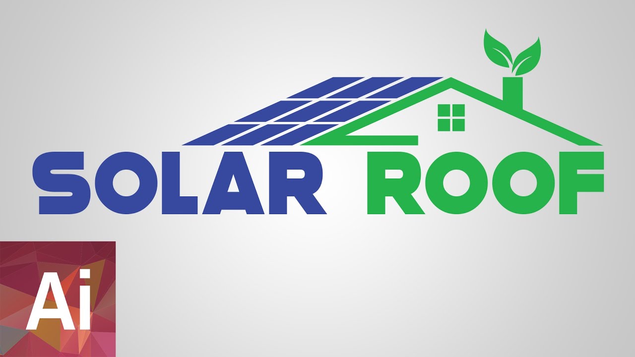 Design Vector Solar Roof Logo - Adobe Illustrator Tutorial - YouTube