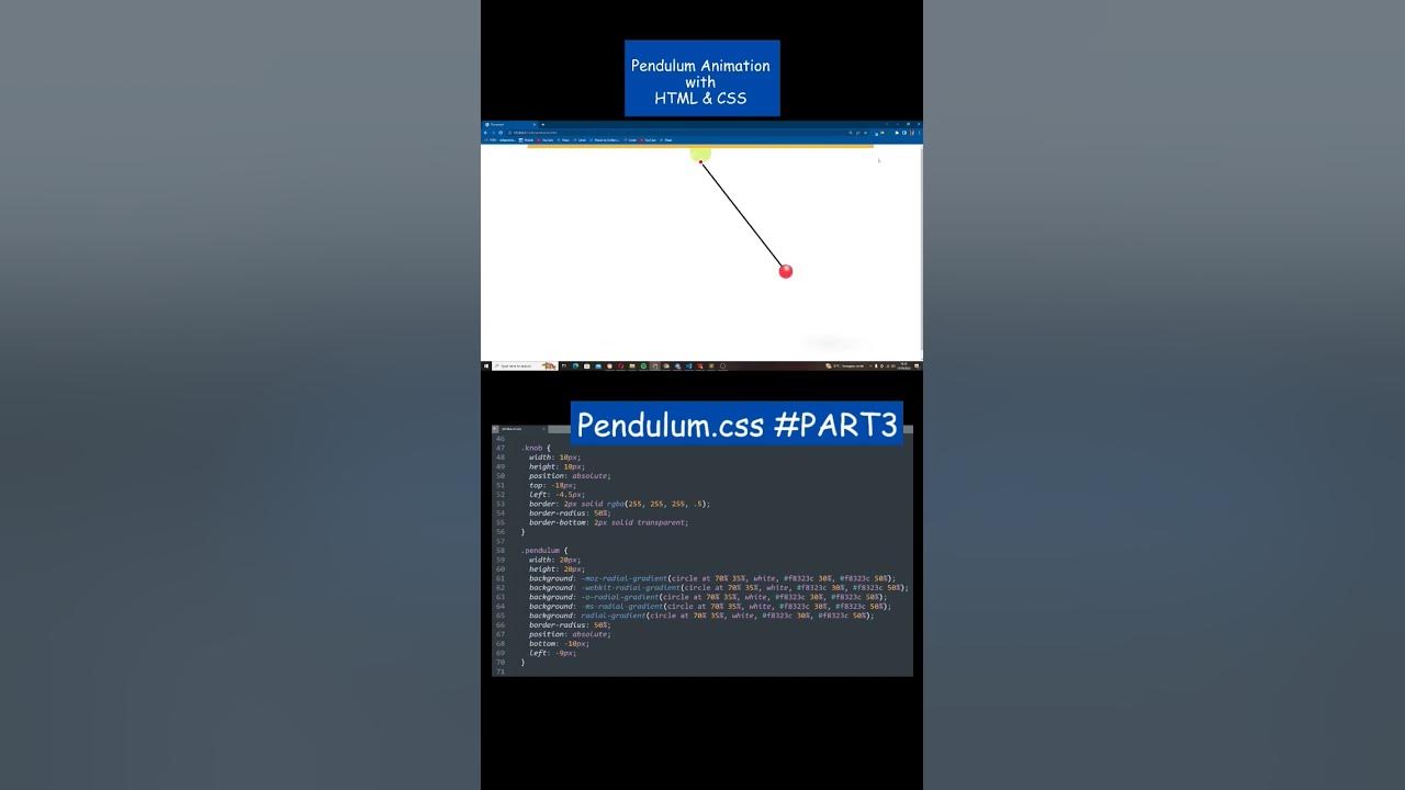 How Make Pendulum Animation With Html And Css Tutorial Pendulum Html Css Bts Youtube 3792