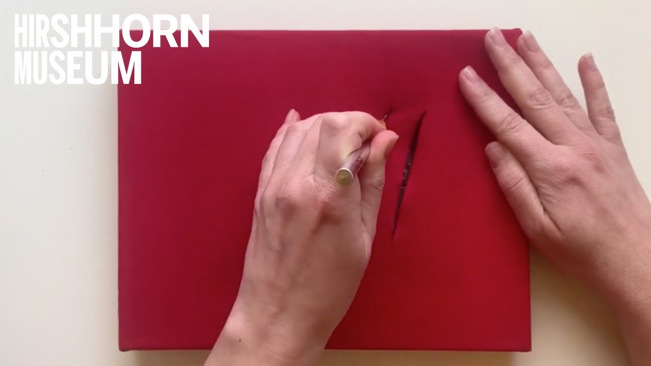 Slash canvases with Lucio Fontana - YouTube