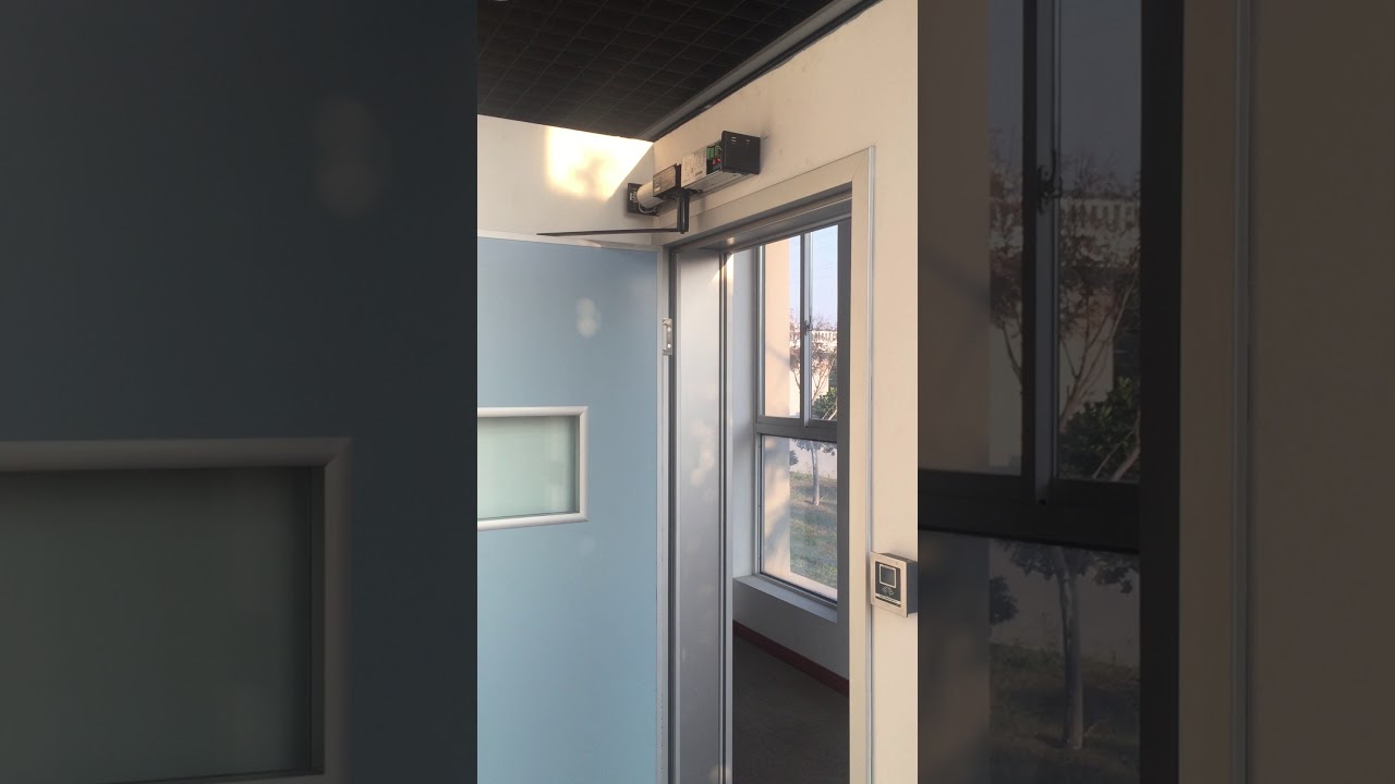 Automatic swing door opener SW100 for hospital door - YouTube