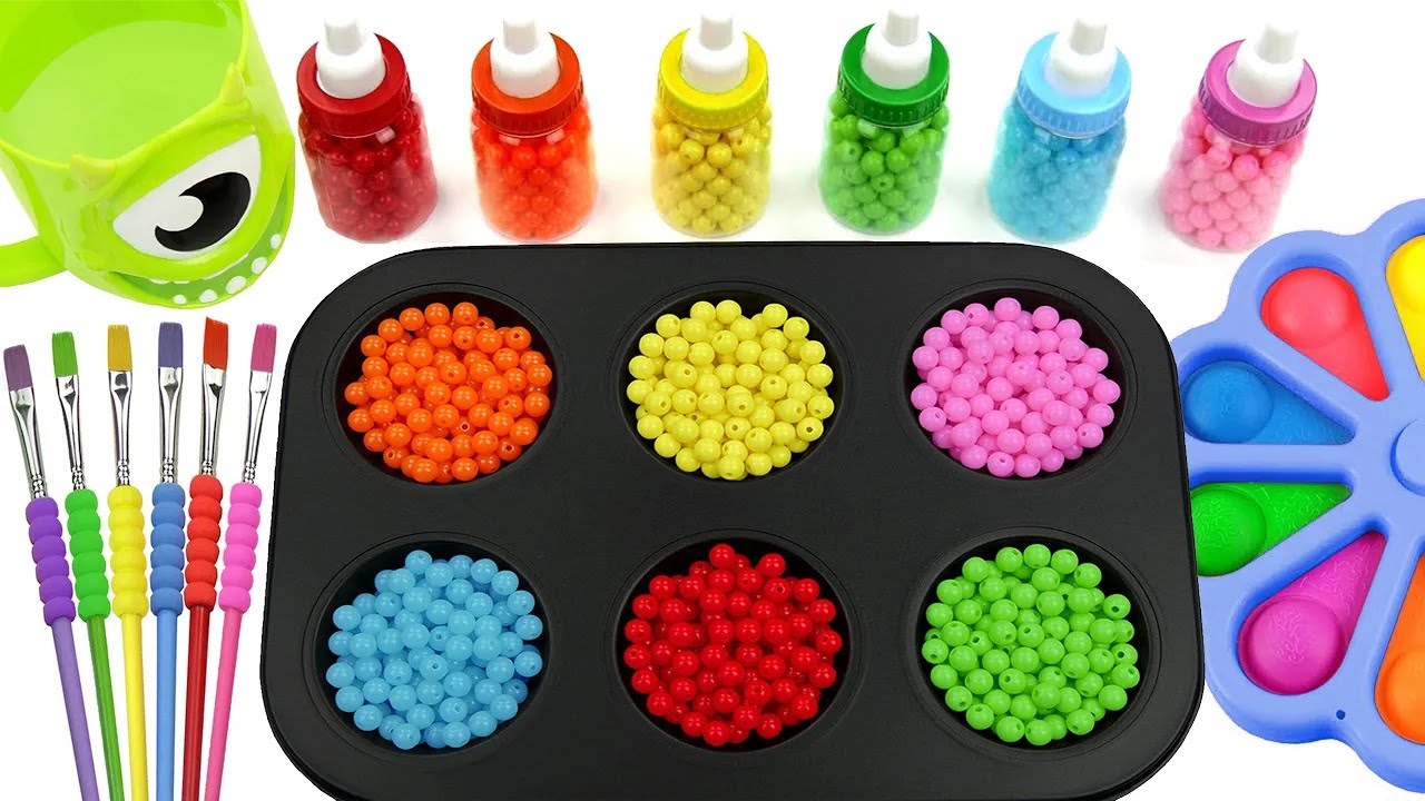 Satisfying Video How to Make Mixing Rainbow Beads FROM Magic Lollipop ...