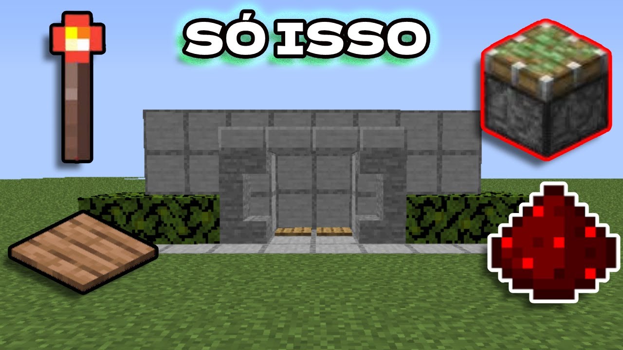 TUTORIAL- COMO FAZER PORTA AUTOMÁTICA 2X2 NO MINECRAFT JAVA E BEDROCK - YouTube