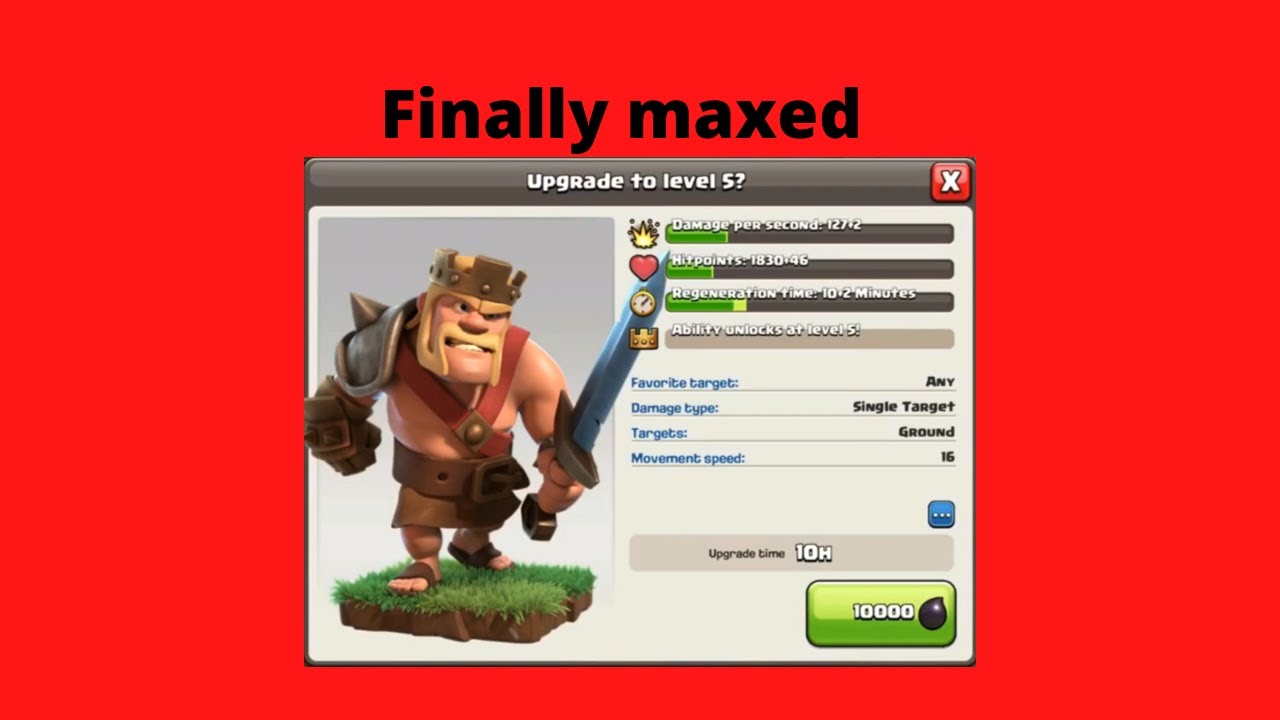 Maxed my king!!! - YouTube