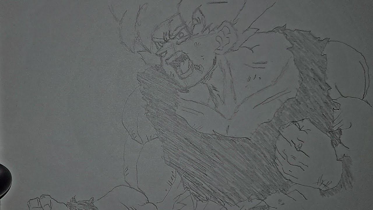 Drawing Goku With My Left Hand - YouTube