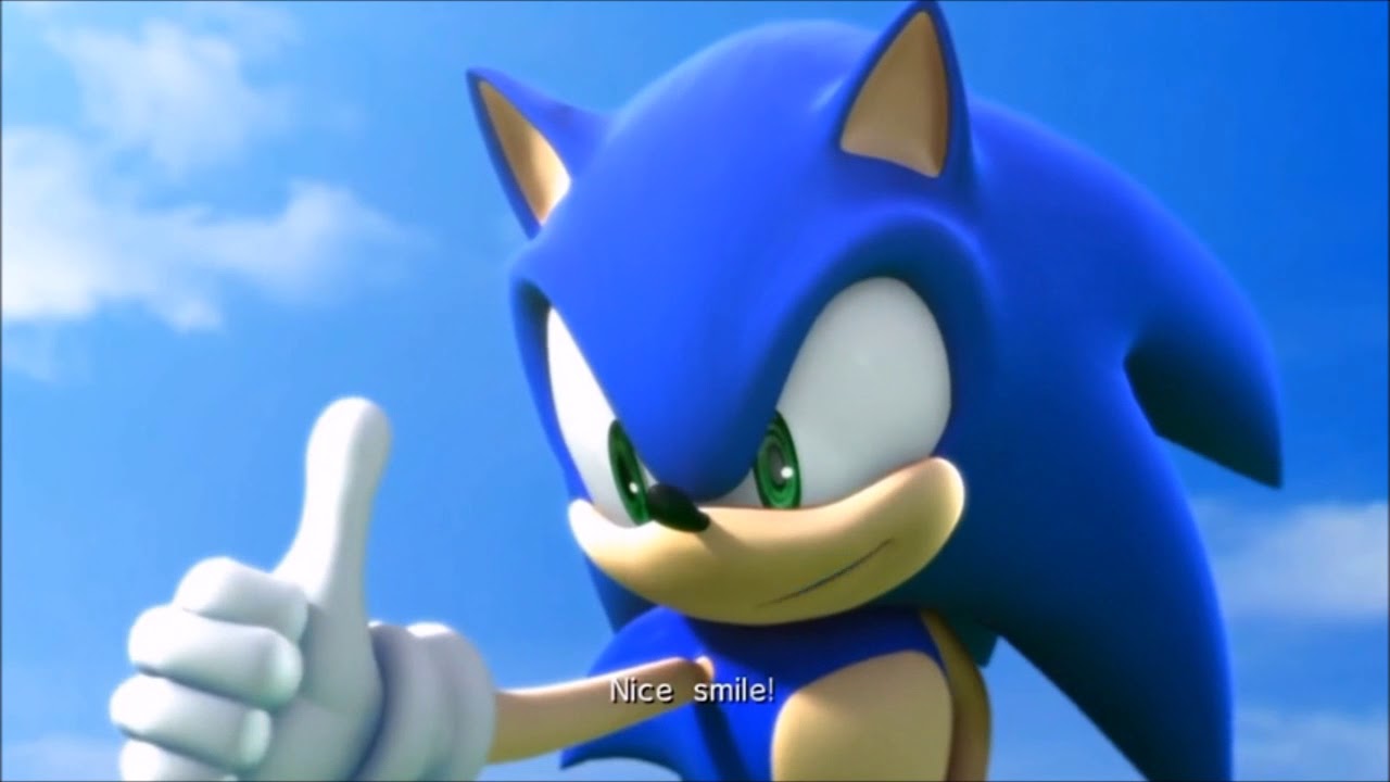 Sonic saying "Nice smile!" While putting his Trumb up For 10 Minutes ...