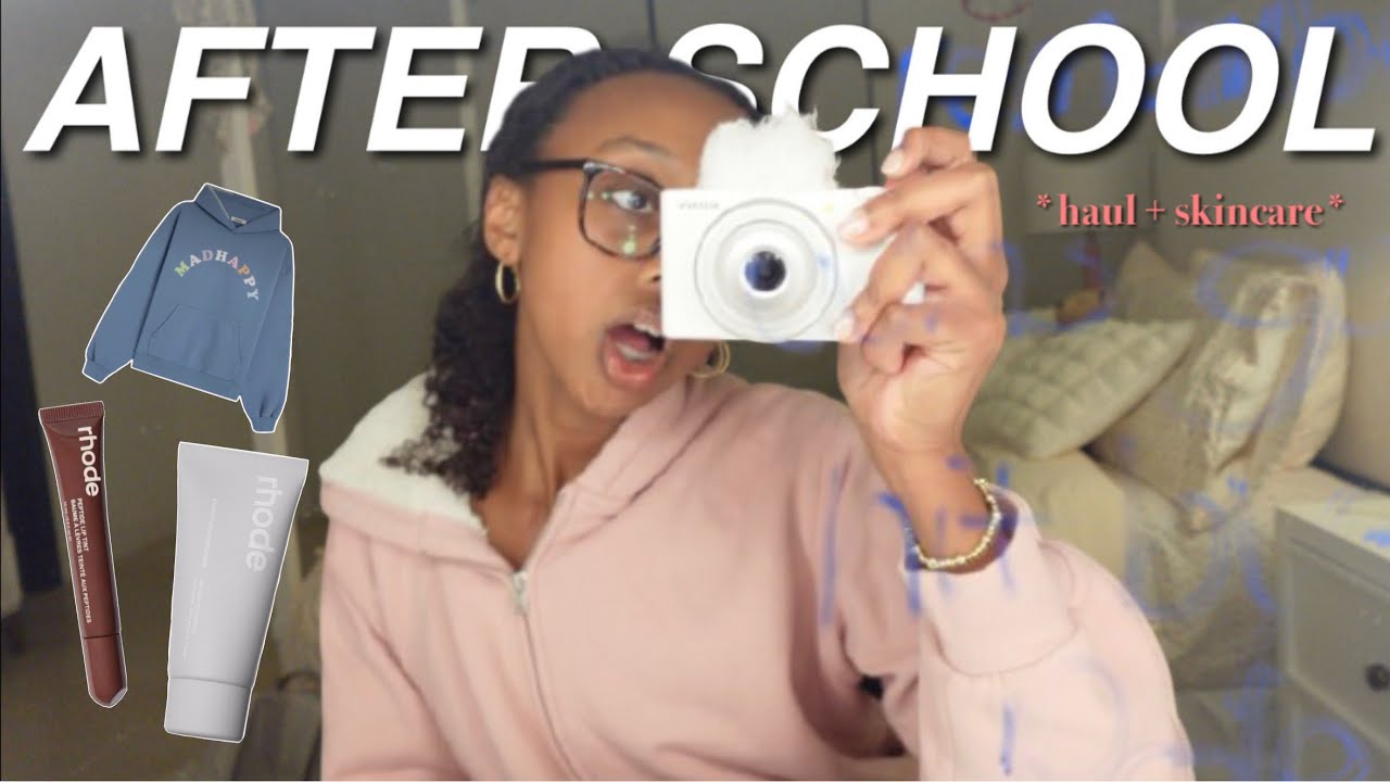 CHILL after school routine 📚🛍️☕️ | *haul, skincare, chitchat* - YouTube
