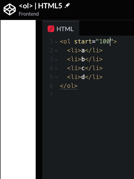 #1 ol - start | HTML | Frontend | Take it easy #shorts - YouTube