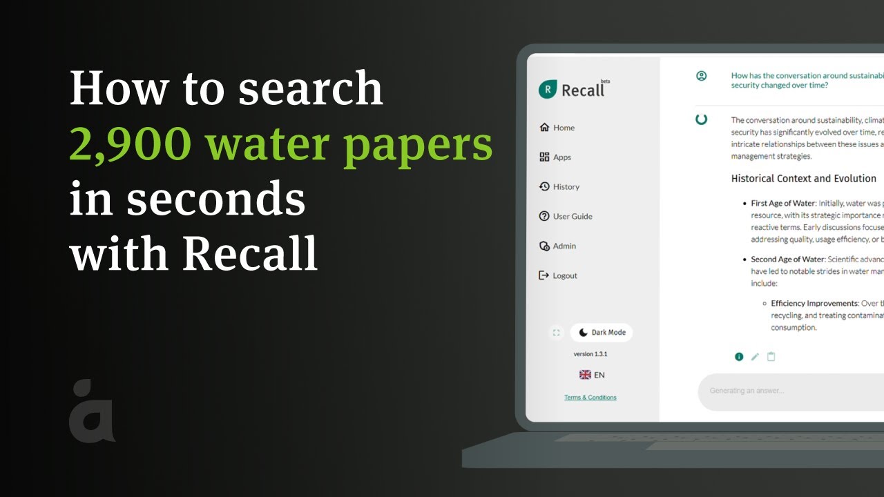 Ozwater Recall Knowledge Agent: an AI tool for the water sector - YouTube