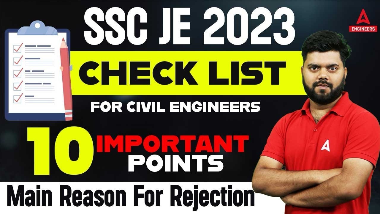 SSC JE Important Check List | 10 Important Points For Students - YouTube