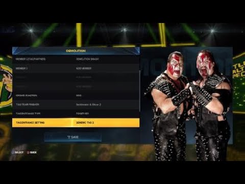 WWE 2K23 Demolition Tag Team Settings - YouTube