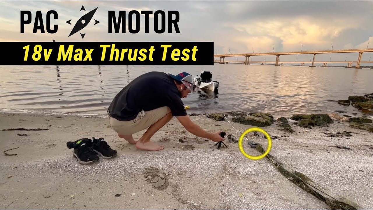 High Thrust Test: 18V Battery Powering PacMotor Trolling Motor! - YouTube