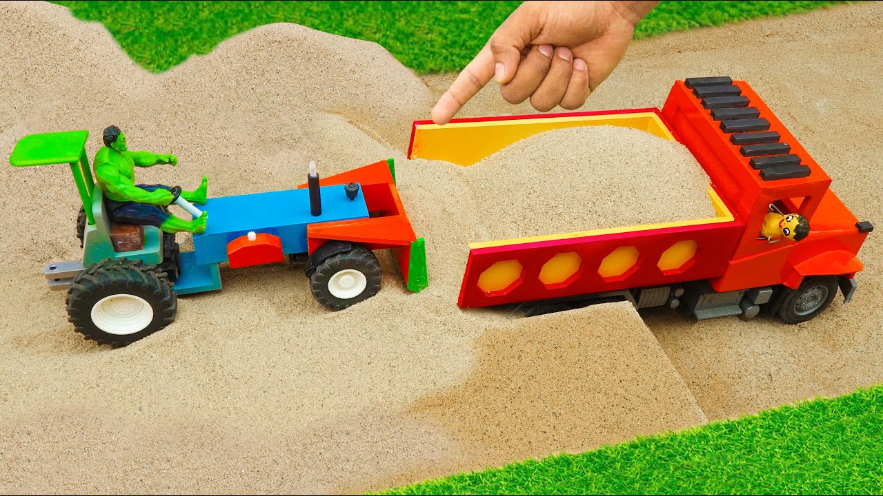 Diy mini truck trolley sand loading science project | Diy tractor ...