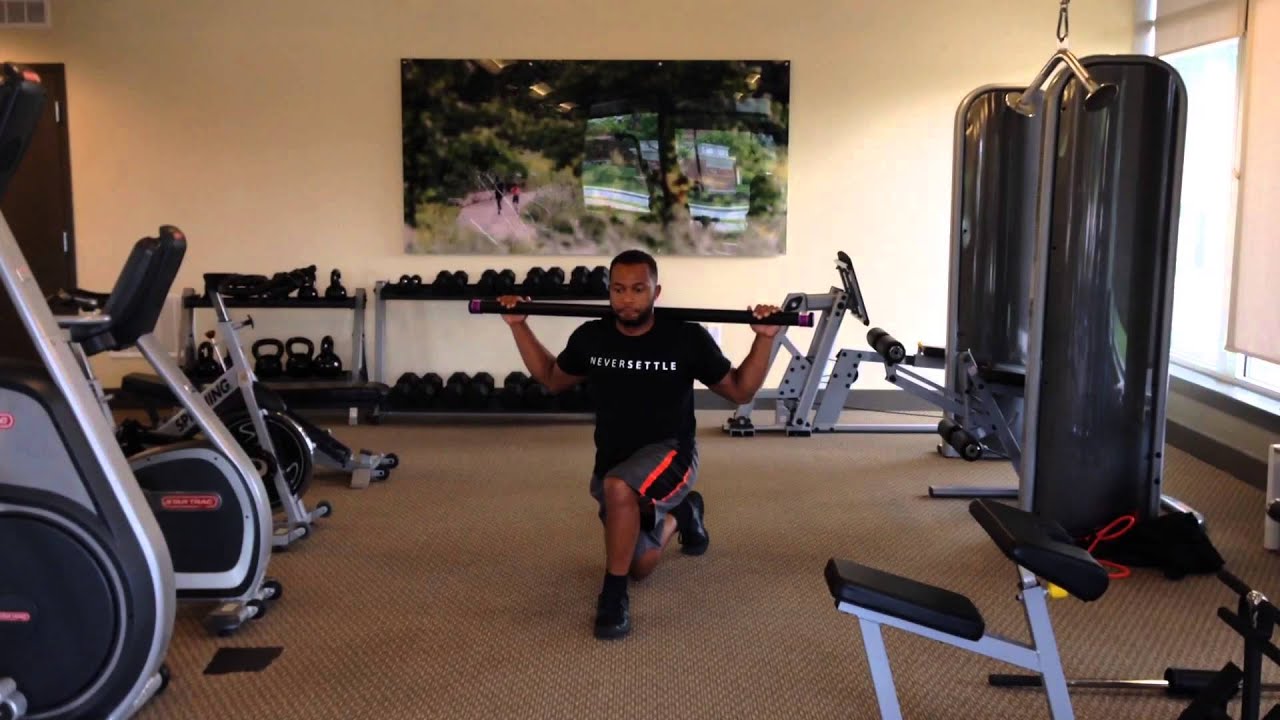 Barbell Crossover Lunges - YouTube