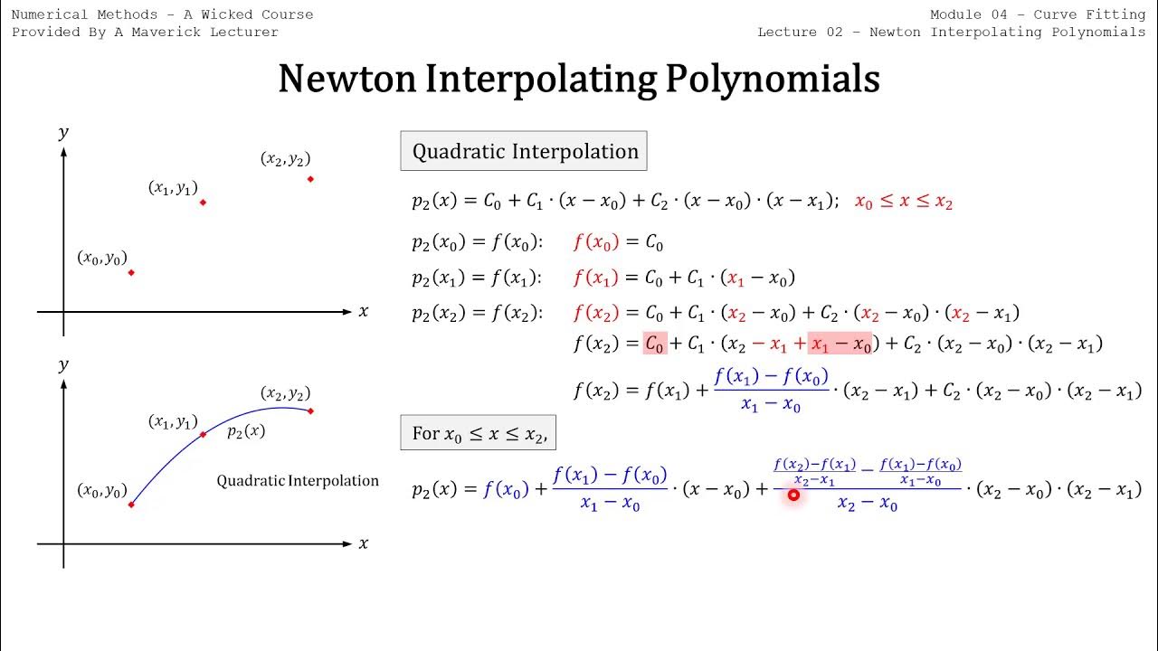 Numerical Methods 04-02 A) Newton Interpolating Polynomials - YouTube